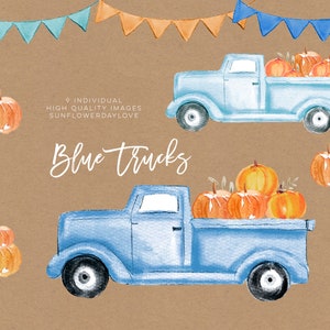 Fall Pumpkin Truck Clipart, Thanksgiving Clipart, Farmhouse Truck ...