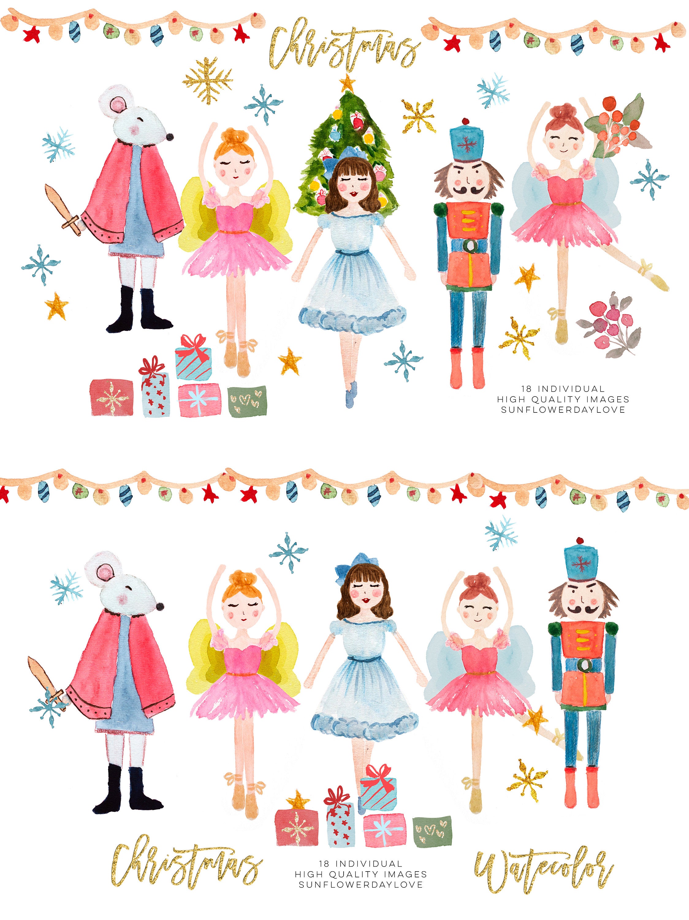 Nutcracker Clip Art Christmas ballet illustration Winter | Etsy