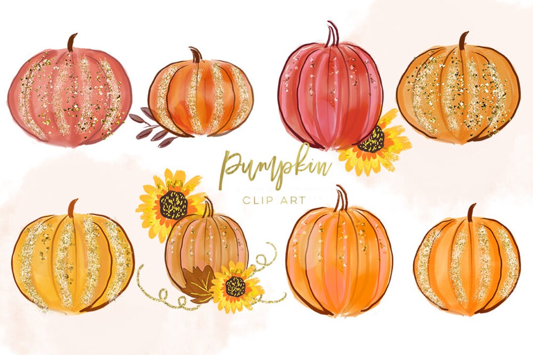 Pumpkin Clipart, Digital Pumpkin Clip Art, Autumn Clipart, Fall Clipart ...