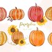 Pumpkin Clipart, Digital Pumpkin Clip Art, Autumn Clipart, Fall Clipart ...
