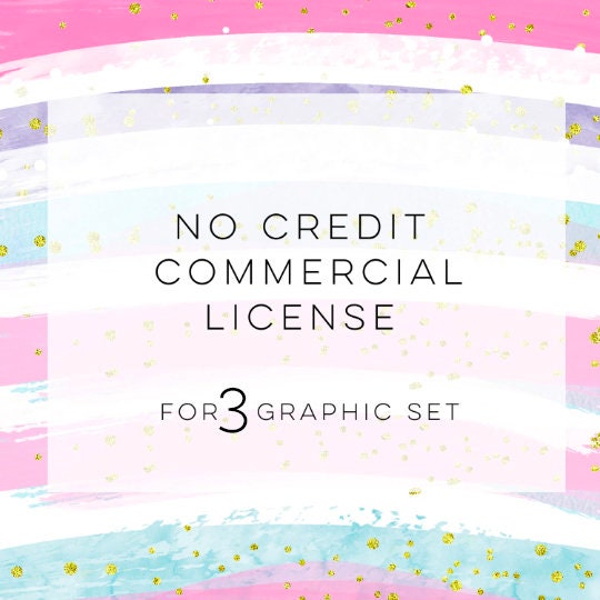 No Credit Commercial License for 3 Graphic Set - Etsy