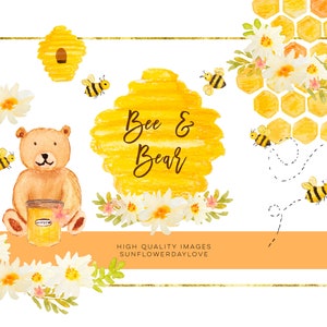 Watercolor Bees and Honey Clipart Bees Png Digital Clip Art - Etsy