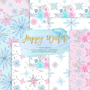 Winter Digital Paper Winter Paper Pad Glitter Pattern - Etsy