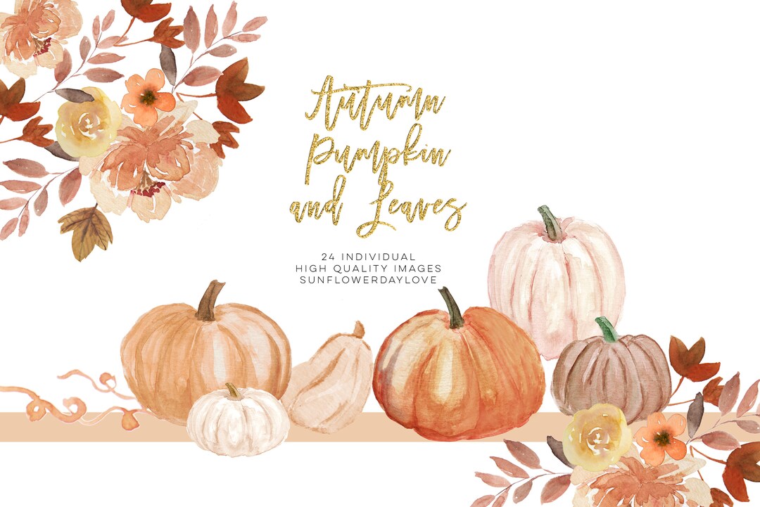 Fall Leaves Clipart, Simple Fall Autumn Watercolor Clipart, Fall Season ...