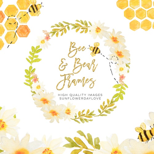 Honey Bee Clipart Bees Clip Art Bees Gold Planner Stickers - Etsy