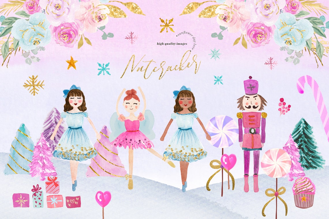 Nutcracker Clipart Christmas Ballet Illustration Winter - Etsy