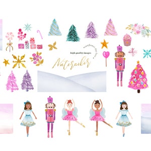 Nutcracker Clipart, Christmas Ballet Illustration, Winter Watercolor ...