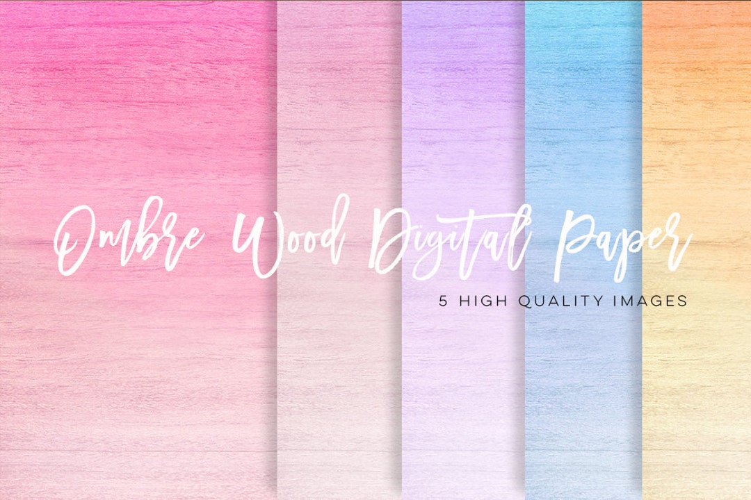 Ombre Wood Texture Paper Pack Rainbow Ombre Paper Pastel - Etsy