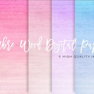 Ombre wood texture paper pack rainbow ombre paper Pastel | Etsy