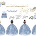 Baby Blue Princess Dress Watercolor Clipart, Elegant Blue Baby Flowers ...
