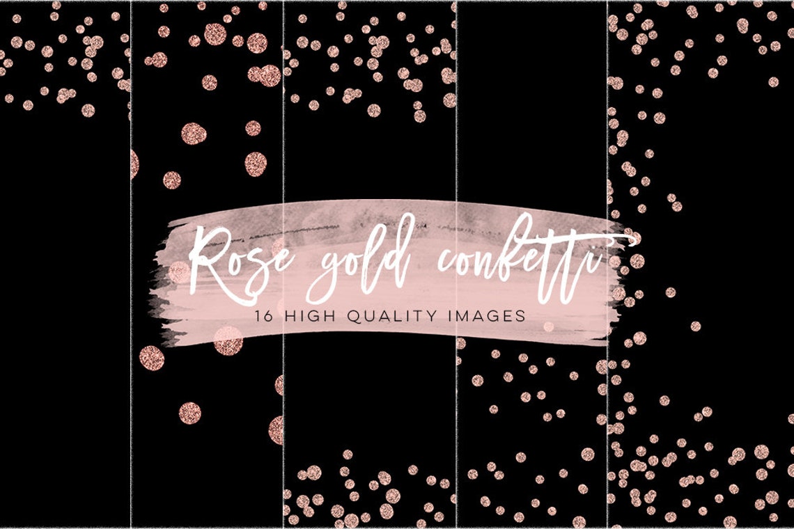 Rose Gold Confetti Overlays Rose Gold Scrapbook Paper Gold - Etsy