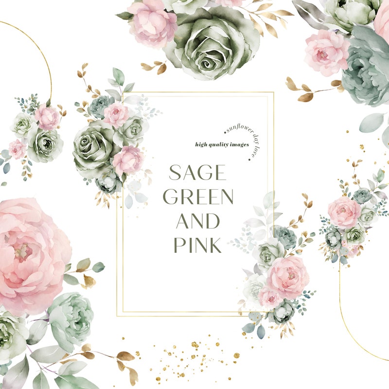 Green Flowers Stickers - Etsy UK