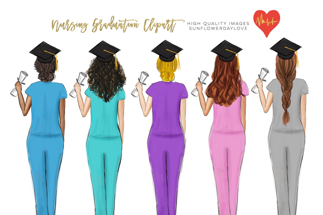 Personalized Graduation Portrait Clipart, Medical RN Nursing School ...