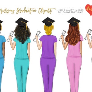 Personalized Graduation Portrait Clipart, Medical RN Nursing School ...