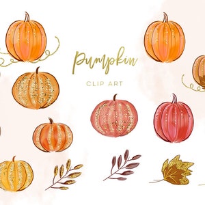 Pumpkin Clipart, Digital Pumpkin Clip Art, Autumn Clipart, Fall Clipart ...