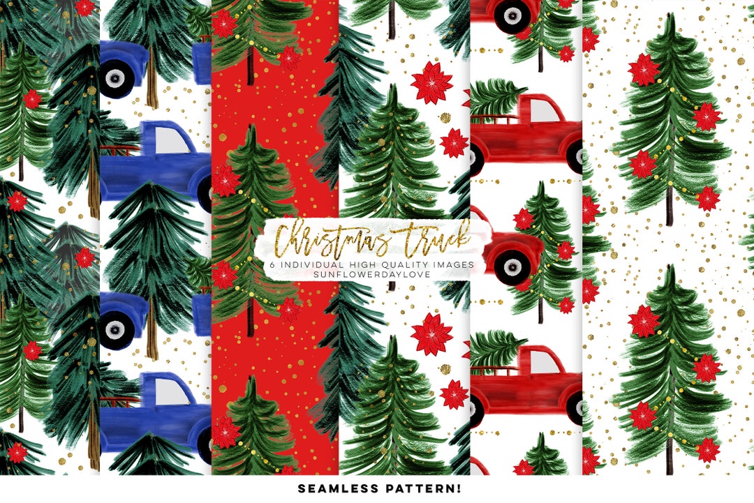 Watercolor Christmas Digital Paper Seamless Christmas - Etsy