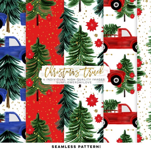 Watercolor Christmas Digital Paper Seamless Christmas - Etsy