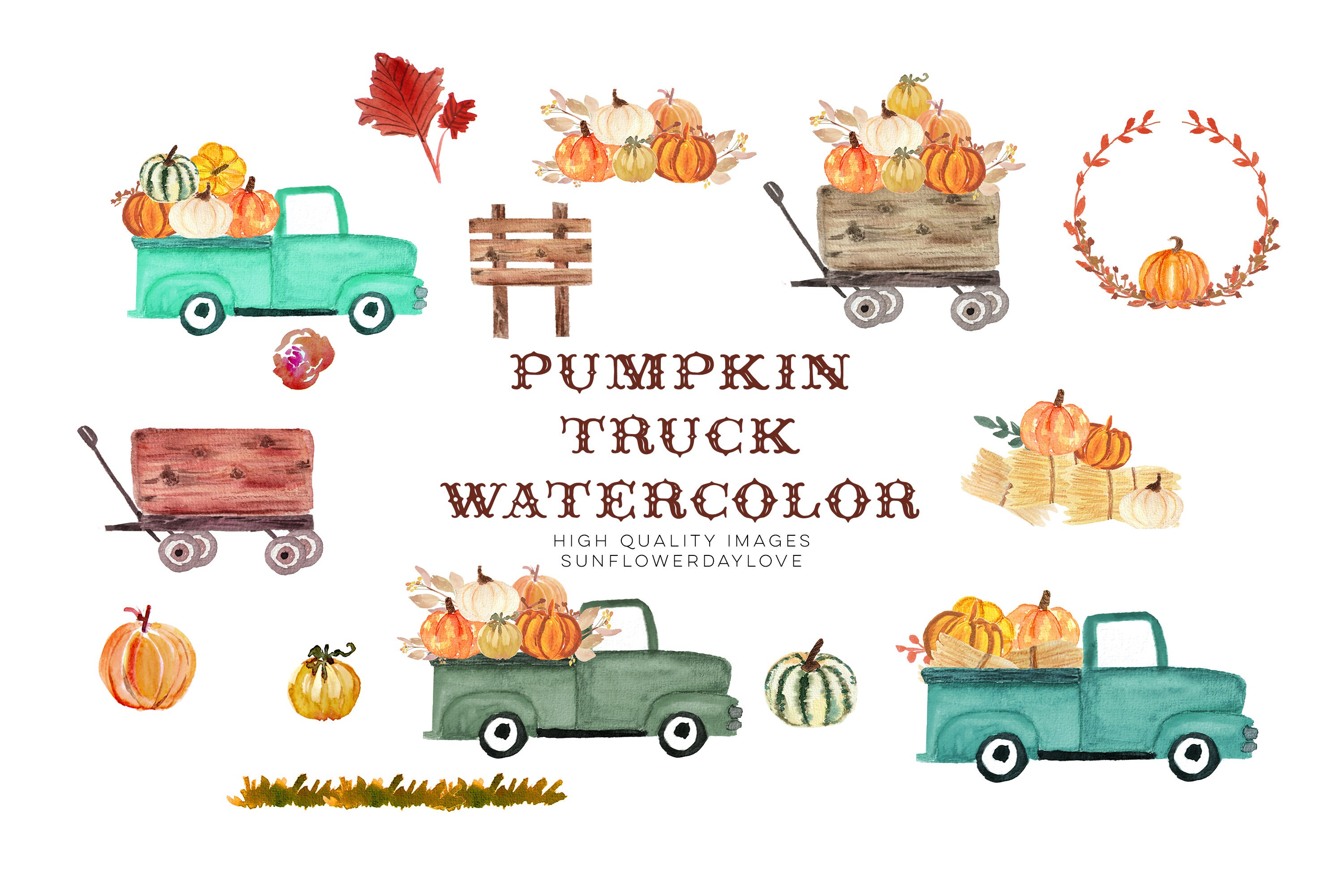 Fall Pumpkin Truck Clipart Old Truck Pumpkin Truck With - Etsy