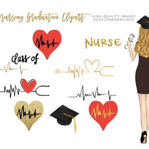 Personalized Graduation Portrait Clipart, Medical RN Nursing School ...