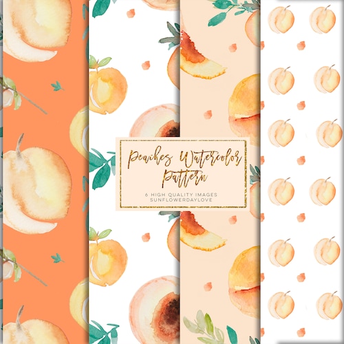 Greenery Peaches Digital Paper Peach Digital Scrap Book - Etsy