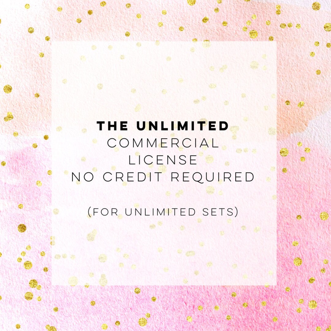 Unlimited No Credit Commercial License Commercial Use - Etsy