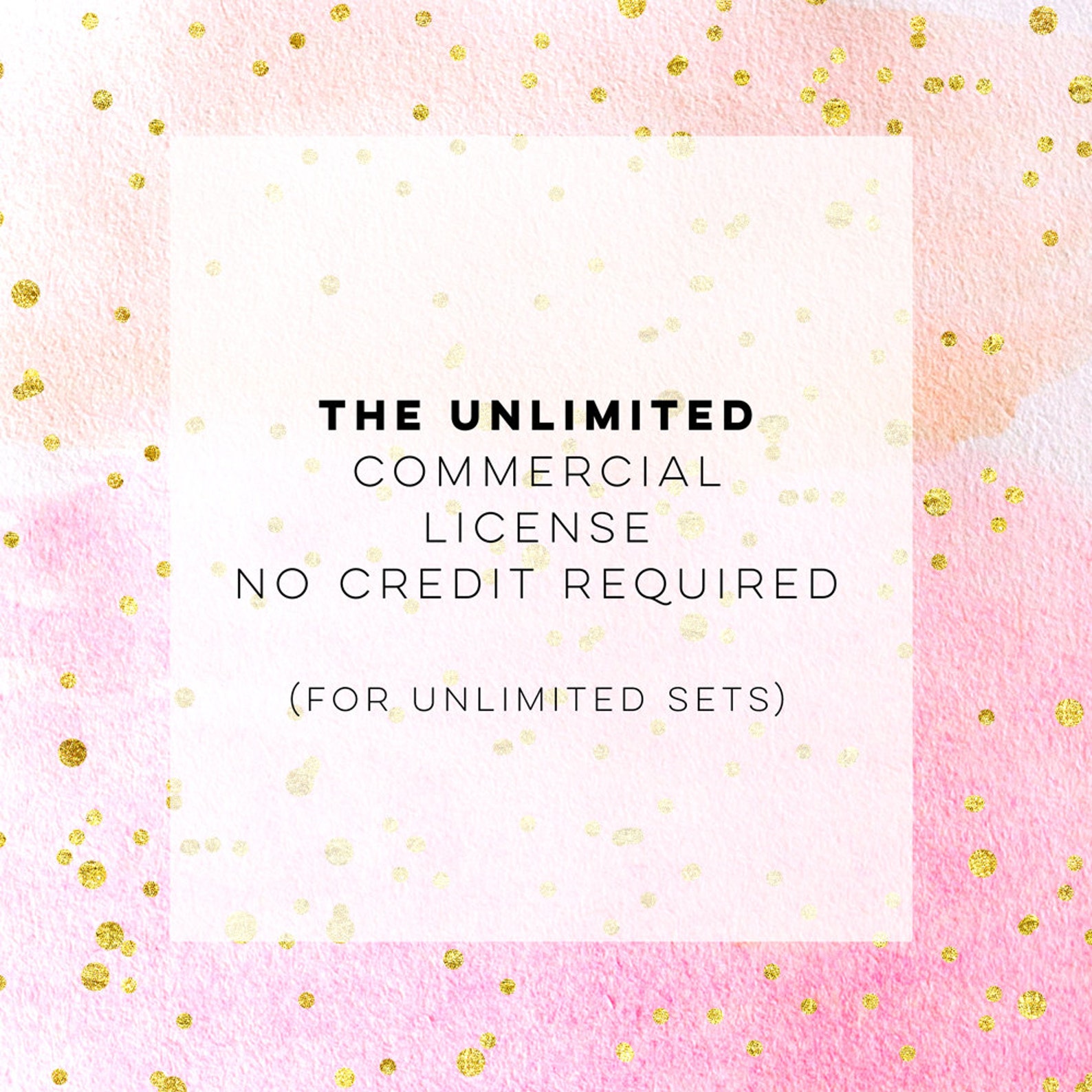 Unlimited No Credit Commercial License Commercial Use | Etsy