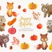 Watercolor Forest Animals Clipart, Autumn Animal Clip Art, Bear Clipart ...