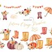 Autumn Orange Pumpkin Boots Clipart, Burgundy Pumpkin Watercolor ...
