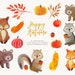 Watercolor Forest Animals Clipart, Autumn Animal Clip Art, Bear Clipart ...