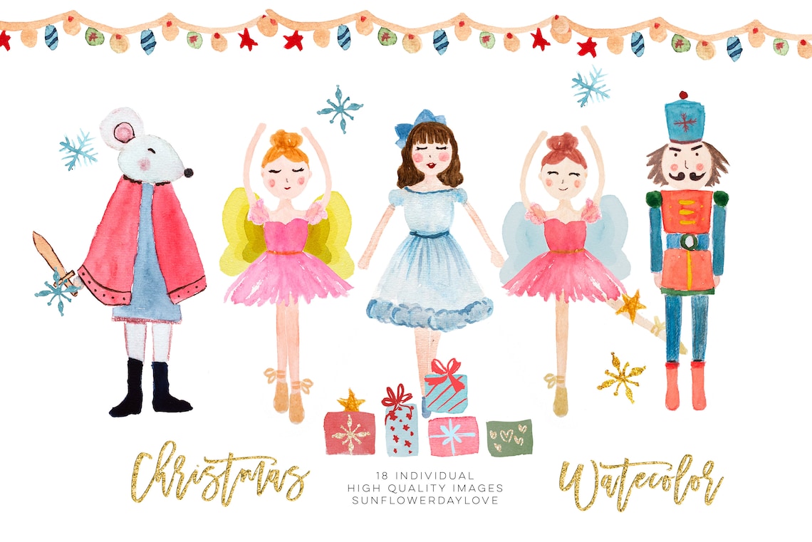 Nutcracker Clip Art Christmas ballet illustration Winter | Etsy