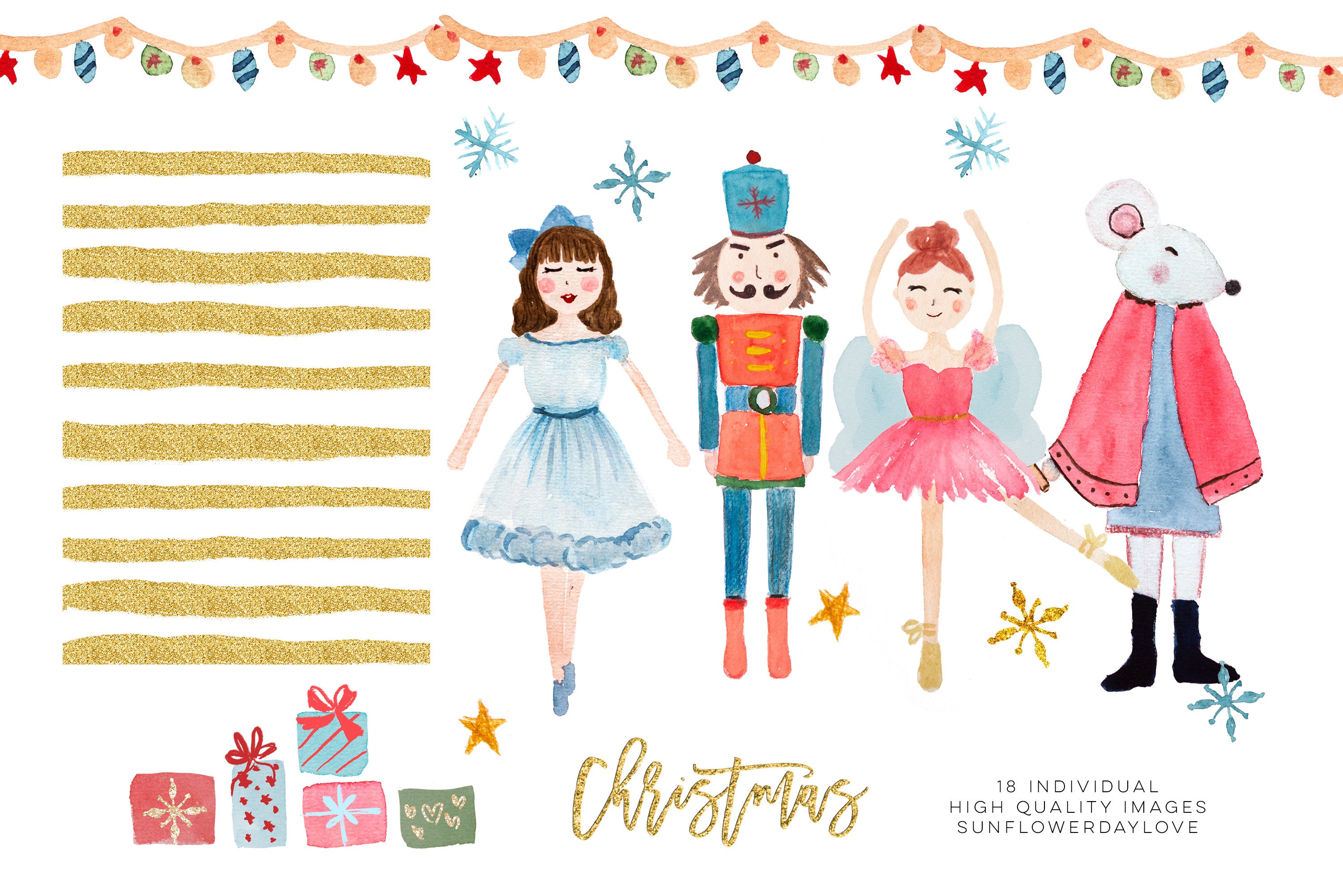 Nutcracker Clip Art Christmas ballet illustration Winter | Etsy