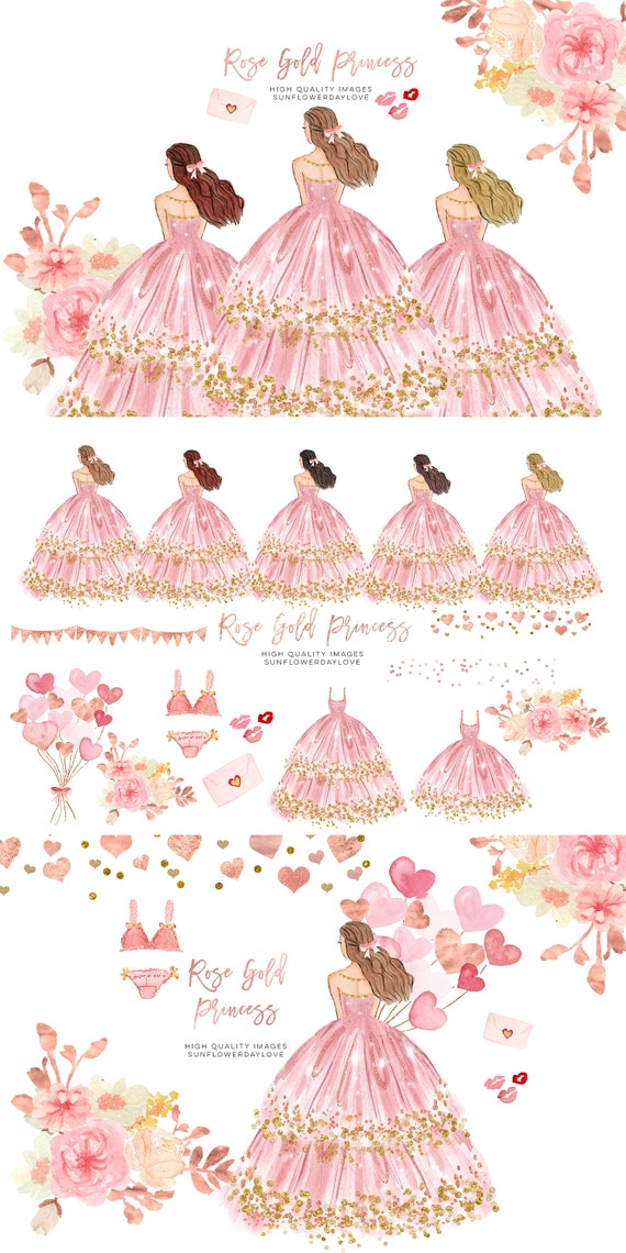 Pink Princess Dress Clipart