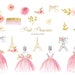 Pink Princess Clipart, Pink & Gold Flowers Clip Art, Fashion Clipart ...