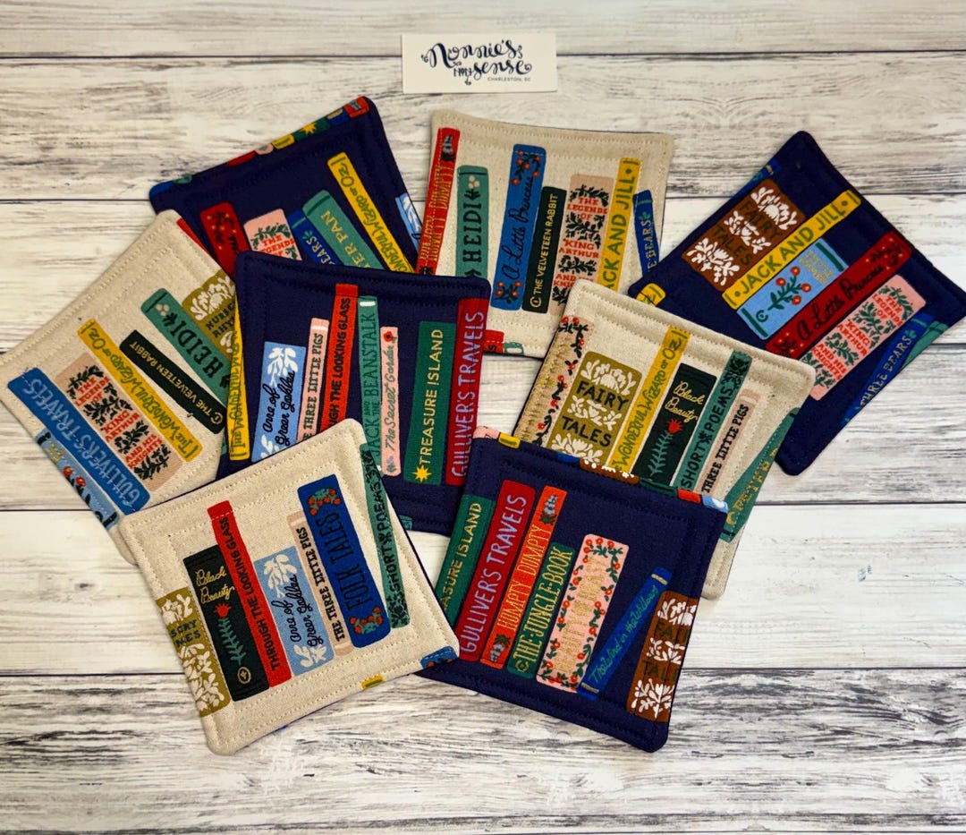 Rifle Paper Co. Fabric Coasters: Quilted Book Club Design. Book Club ...