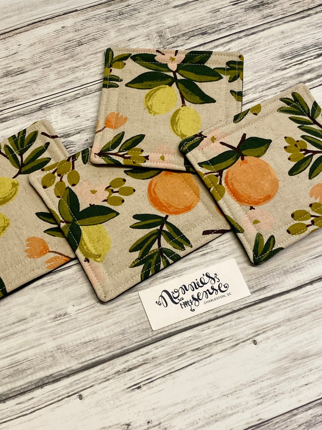CITRUS RIFLE PAPER Co Quilted Fabric Coasters! Perfect Gift for Friend ...