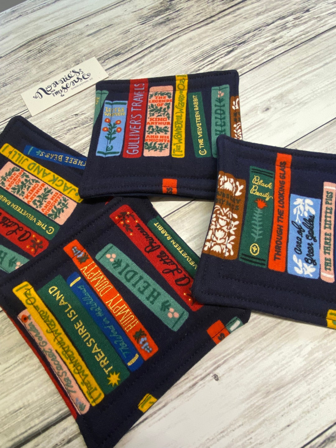 BOOK CLUB Quilted Fabric Coasters Rifle Paper Co. Perfect Gift Co ...