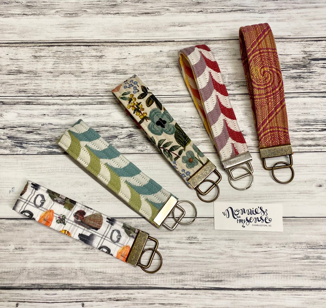 Custom Fabric Key Fob: Woven Cotton Key Ring - Etsy