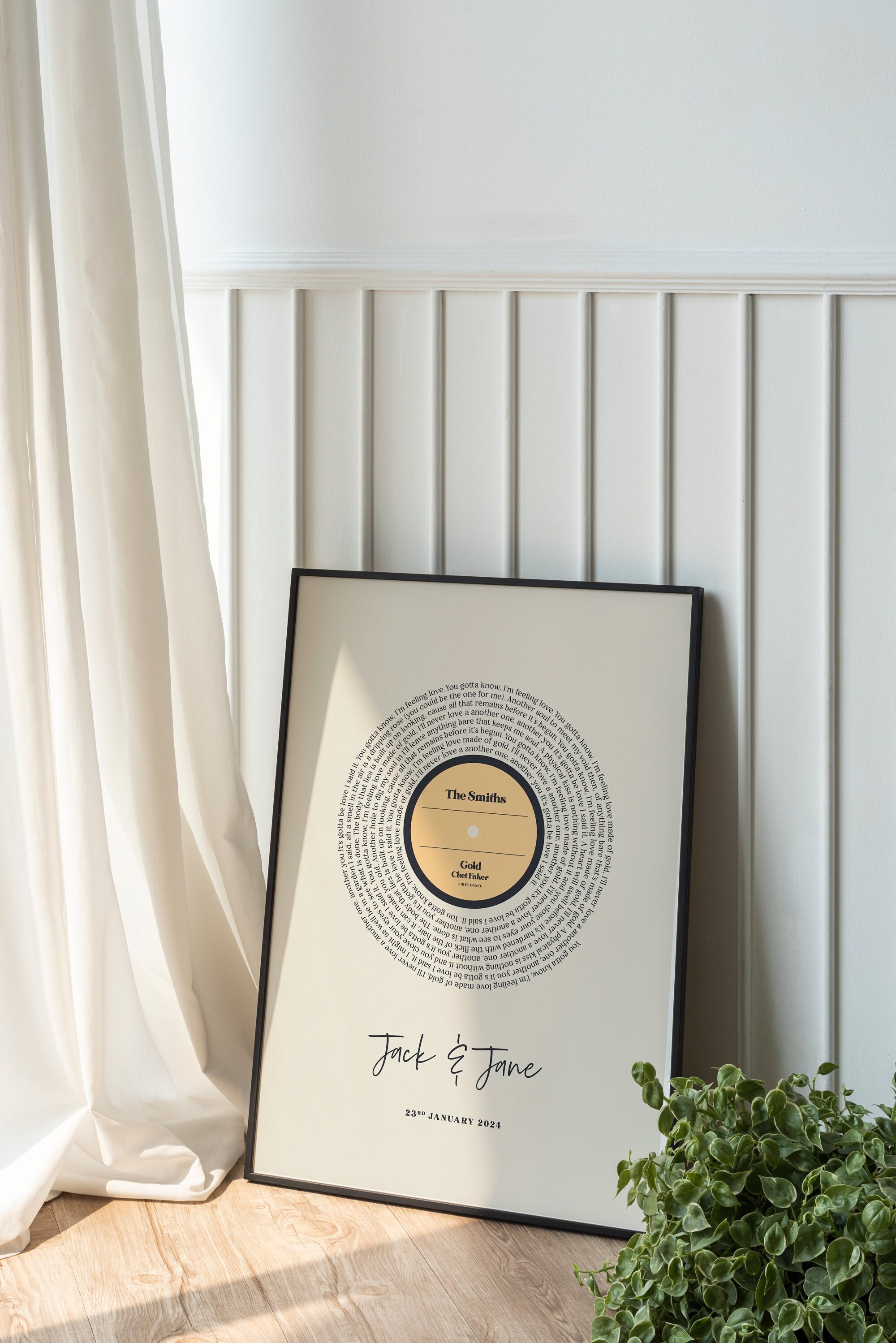 Personalised Framed Vinyl Record Song Print - Custom Music Art Gift ...