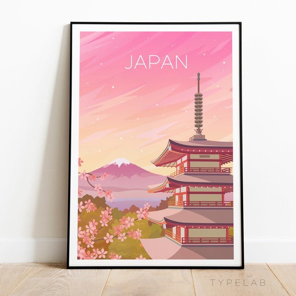 Pink Pagoda Print - Etsy