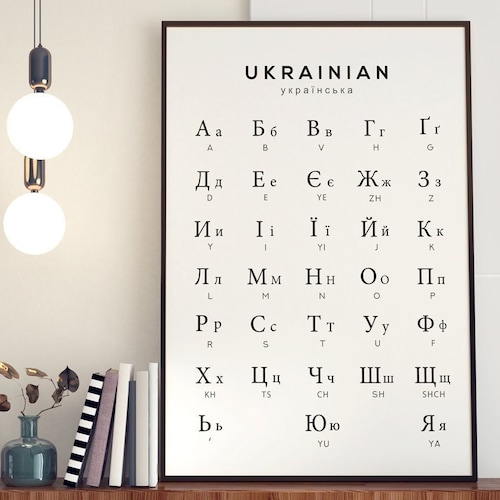 Ukrainian Alphabet Chart Print Cyrillic Print Alphabet - Etsy UK