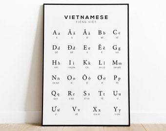 Vietnamese Alphabet Chart - Etsy