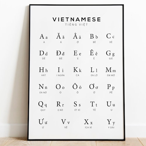Vietnamese Alphabet Chart Print Vietnam Alphabet Poster - Etsy UK
