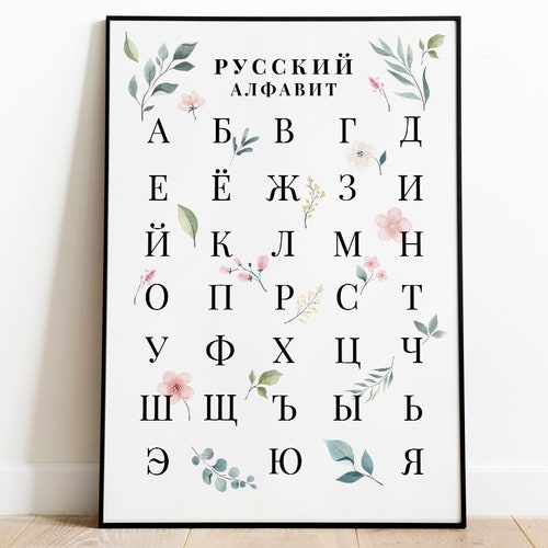 Russian Alphabet Chart Print Cyrillic Print Alphabet Poster - Etsy UK