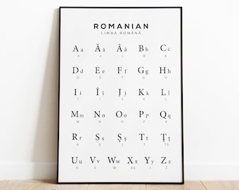 Romanian Alphabet Chart Print - Etsy Hong Kong