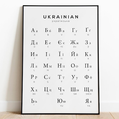 Ukrainian Alphabet Chart Print Cyrillic Print Alphabet - Etsy