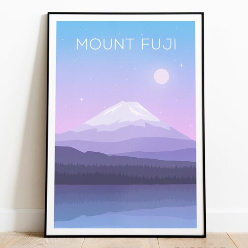Mount Fuji Poster Japan Wall Art Mt. Fuji Print Travel - Etsy