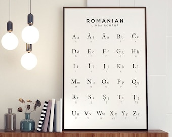 Romanian alphabet chart print - Etsy Italia