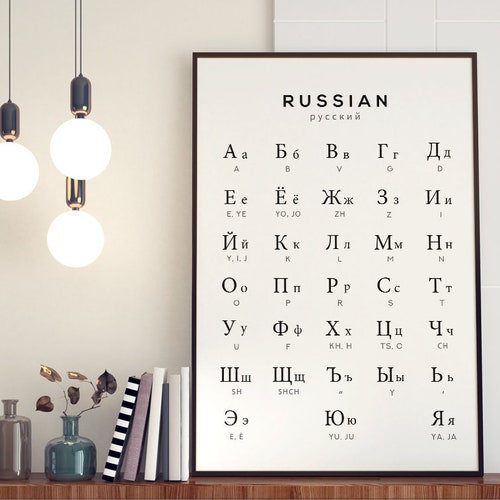 Russian Alphabet Poster ABC Print. Instant Digital Download | Etsy