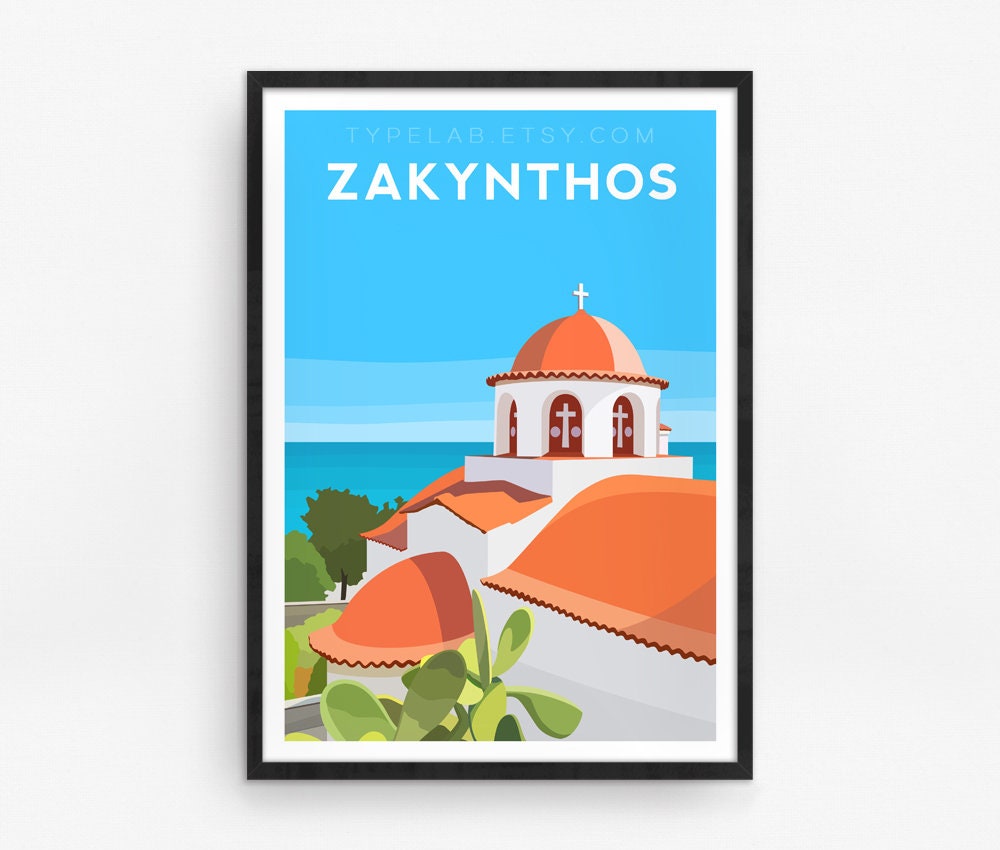 Greece Travel Poster Art Print Set Set of 3 Greek Travel - Etsy UK
