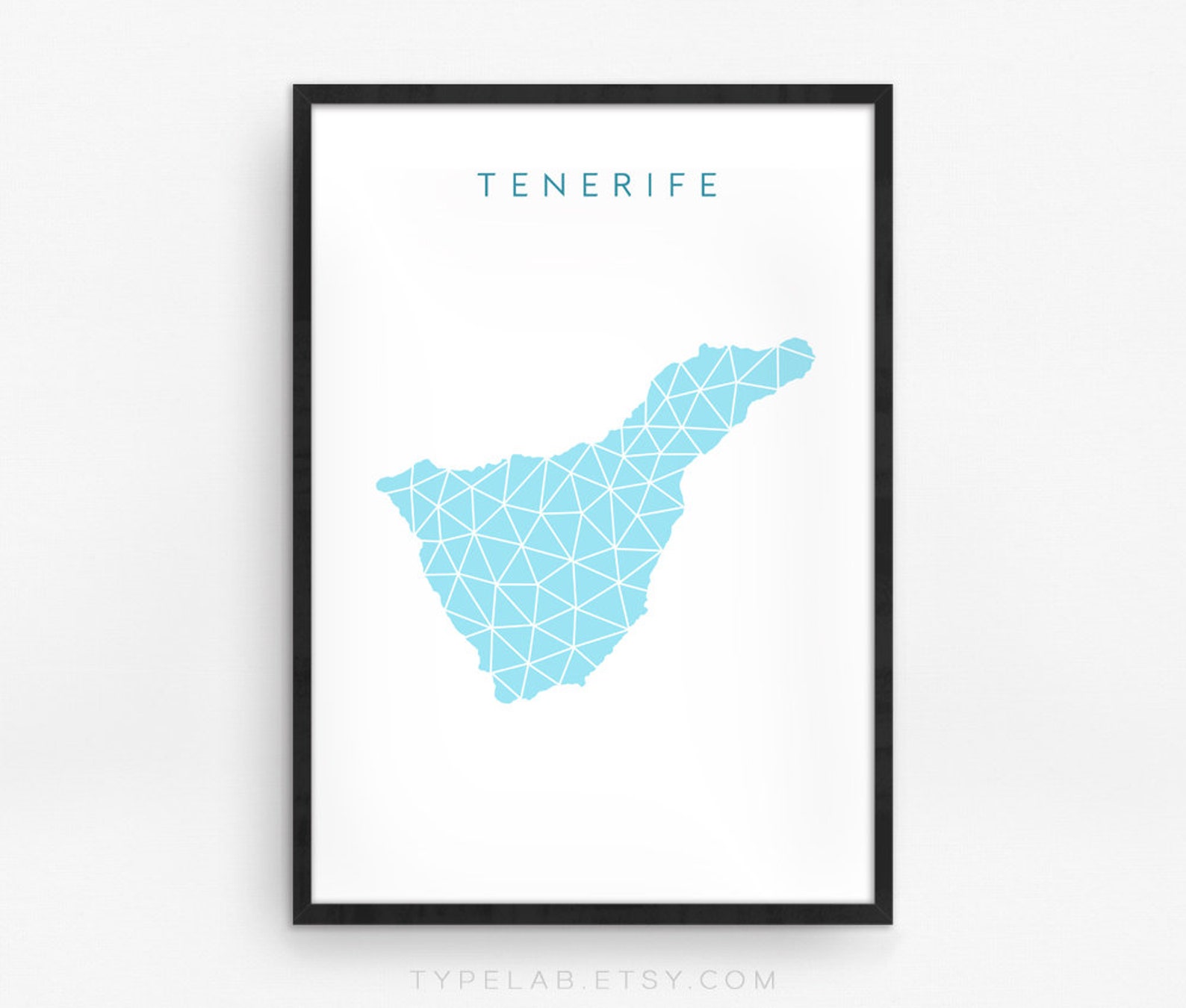 Tenerife Spain Map Print | Canary Islands Geometric Travel Wall Art - Etsy